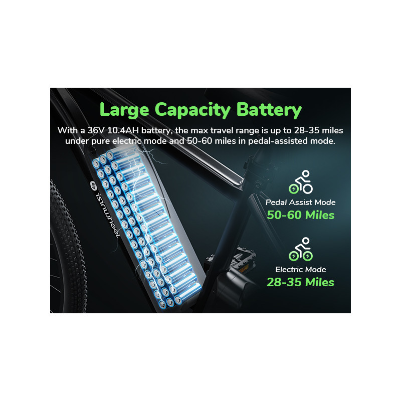 ISINWHEEL M10 - Vélo à assistance électrique 250W 36V 10.4AH